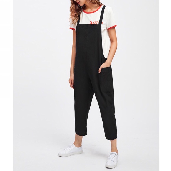 Cedar Laundry Exchange | Pants & Jumpsuits | Black Capri Overalls With ...